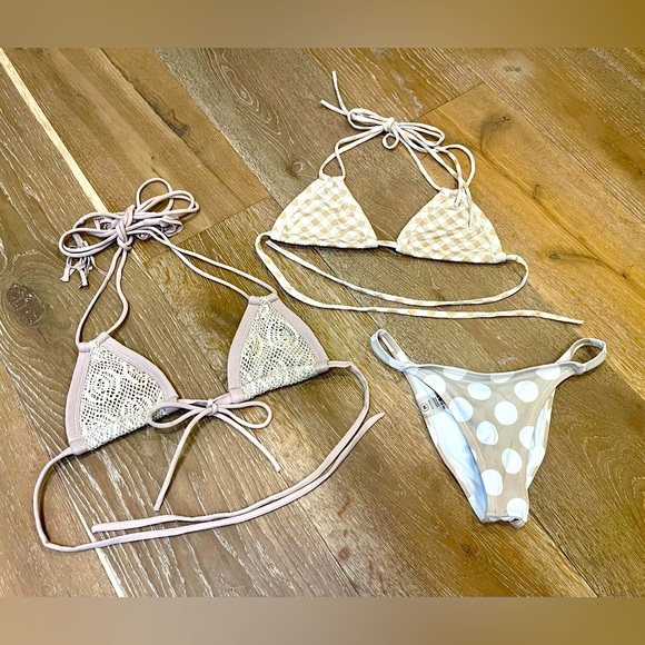 Montce | Swim | Montce Swimwear Beige And White Bikini Bundle Medium ...